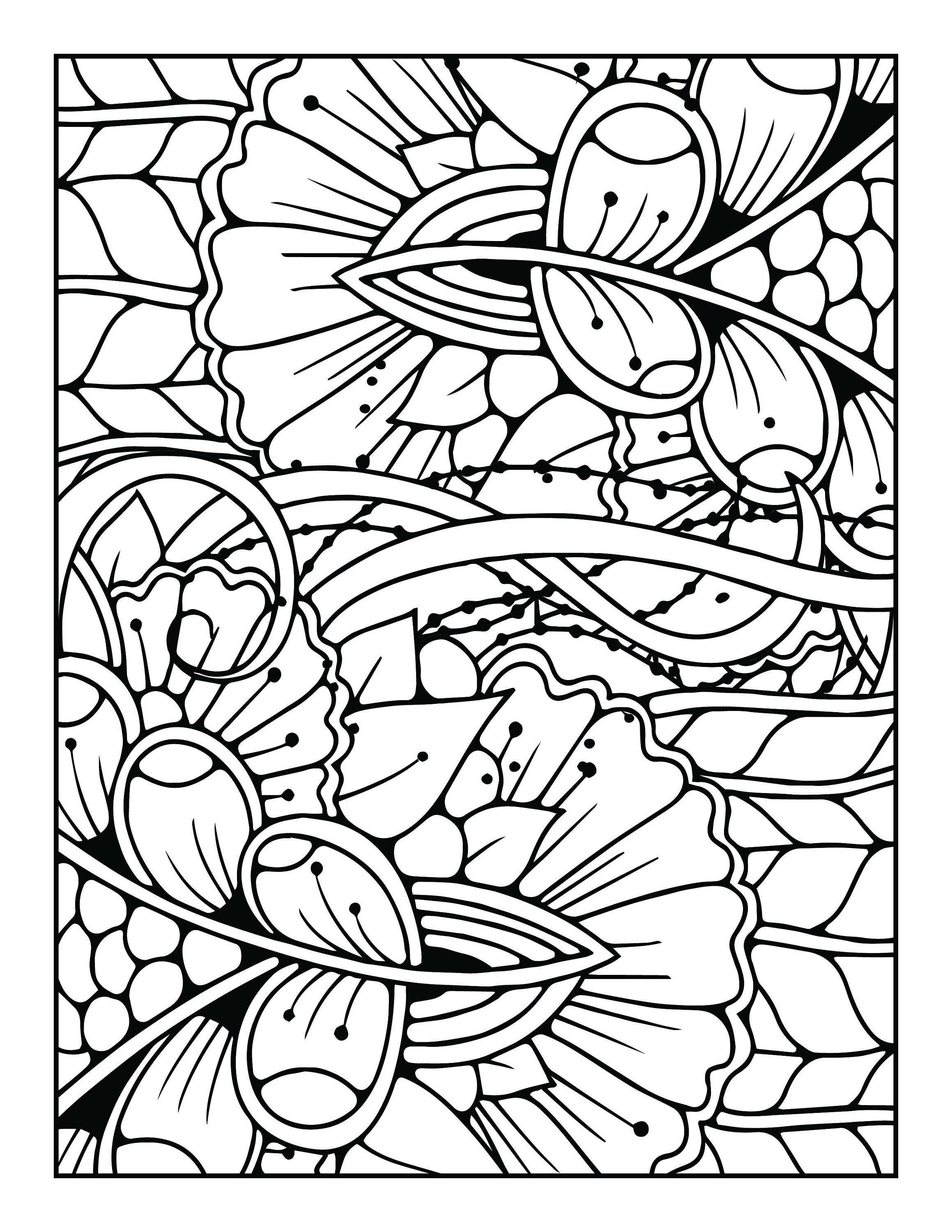 100 Flower Coloring Pages/coloring Book - Etsy