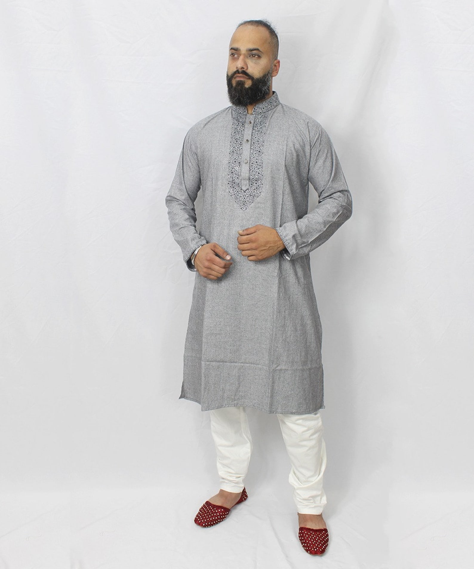 Nazon Brand Men's Panjabi Ash-color | Men's Regular Fit Panjabi ...