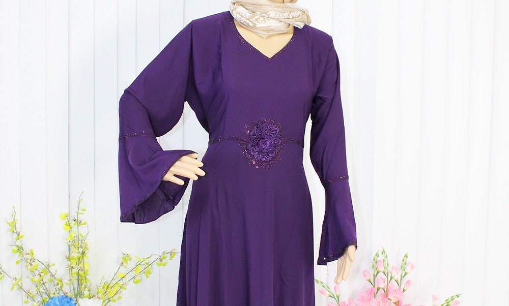 Luxury Burka & Abaya for Women-purple Color/premium Quality /pakistani ...