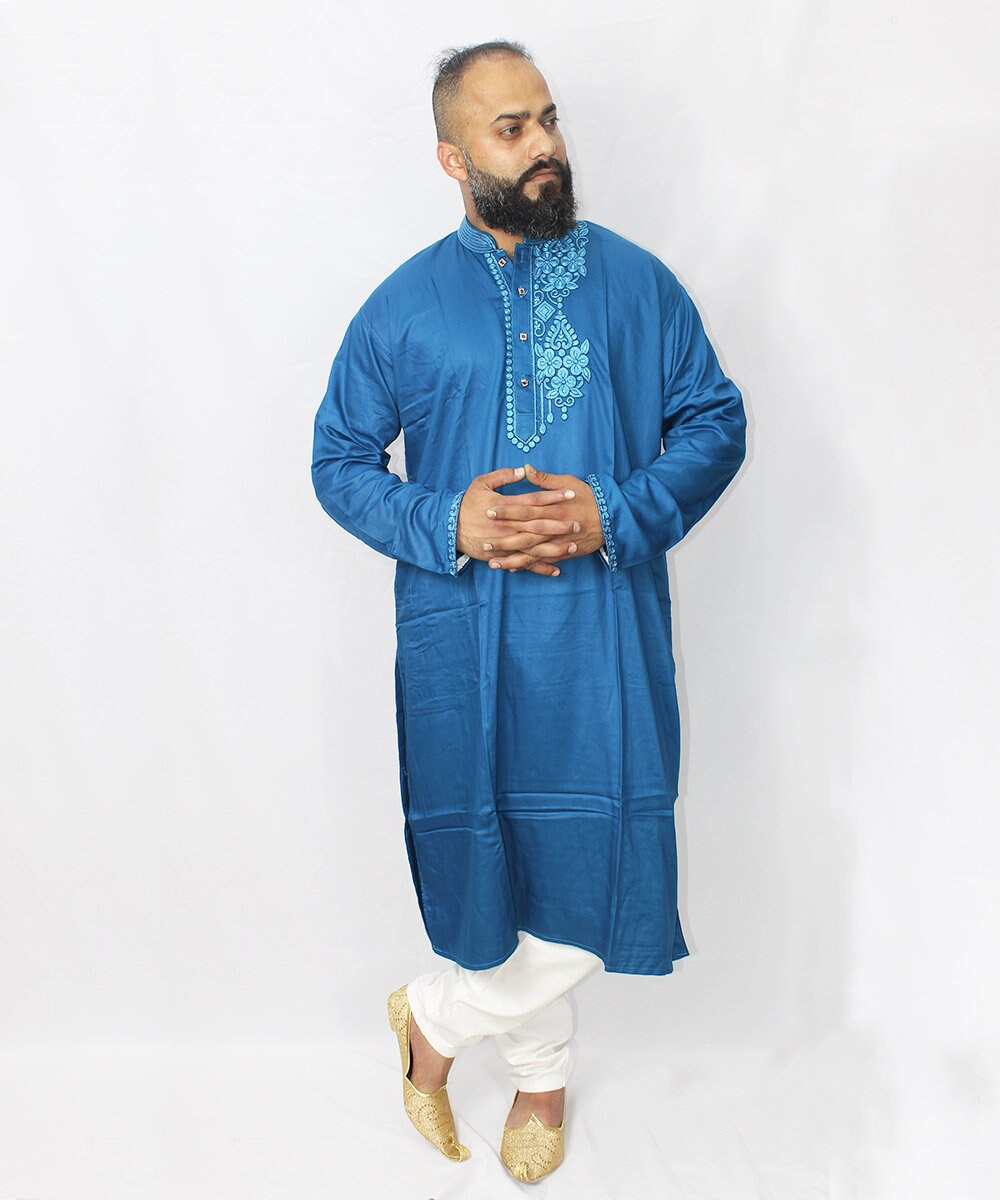 Nazon Brand Men's Panjabi Blue -color | Men's Regular Fit Panjabi ...