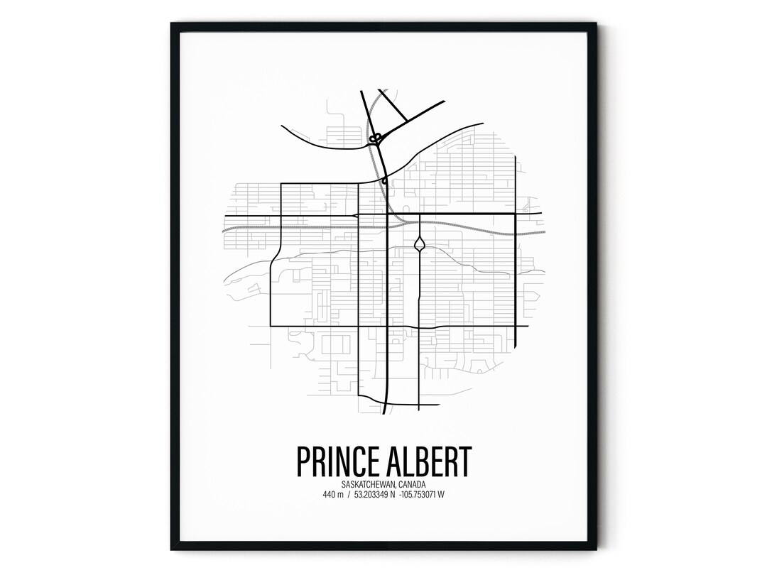 Prince Albert Prince Albert Map Saskatchewan Canada City - Etsy