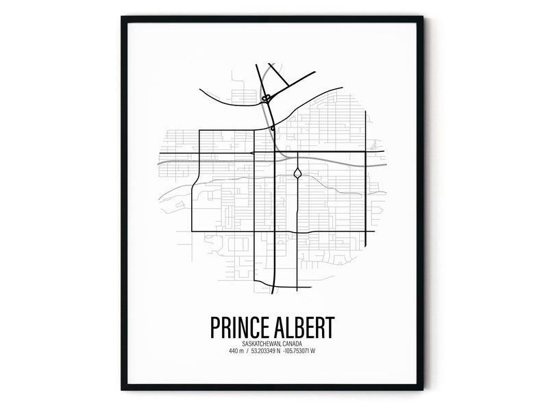 Prince Albert Prince Albert Map Saskatchewan Canada City - Etsy