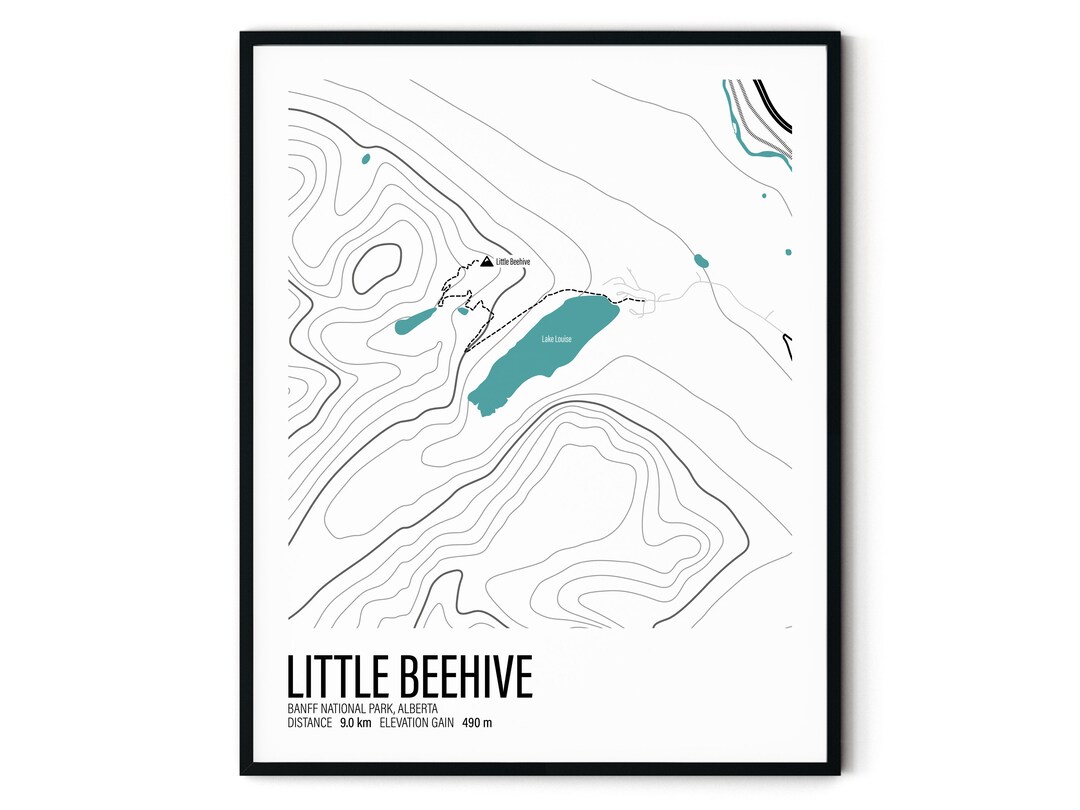 Little Beehive, Lake Louise, Banff, Alberta, Canada, Trail Map, Map ...