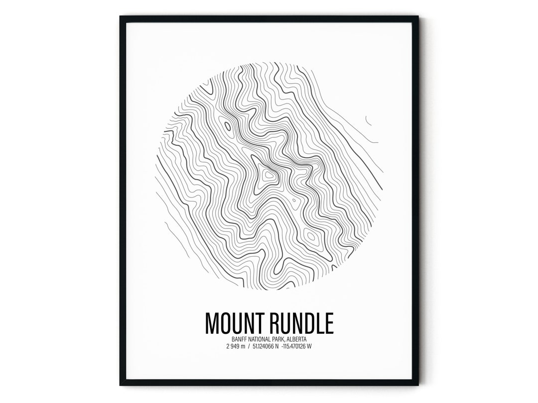 Mount Rundle, Banff, Banff National Park, Alberta, Canada, Mountain Map ...