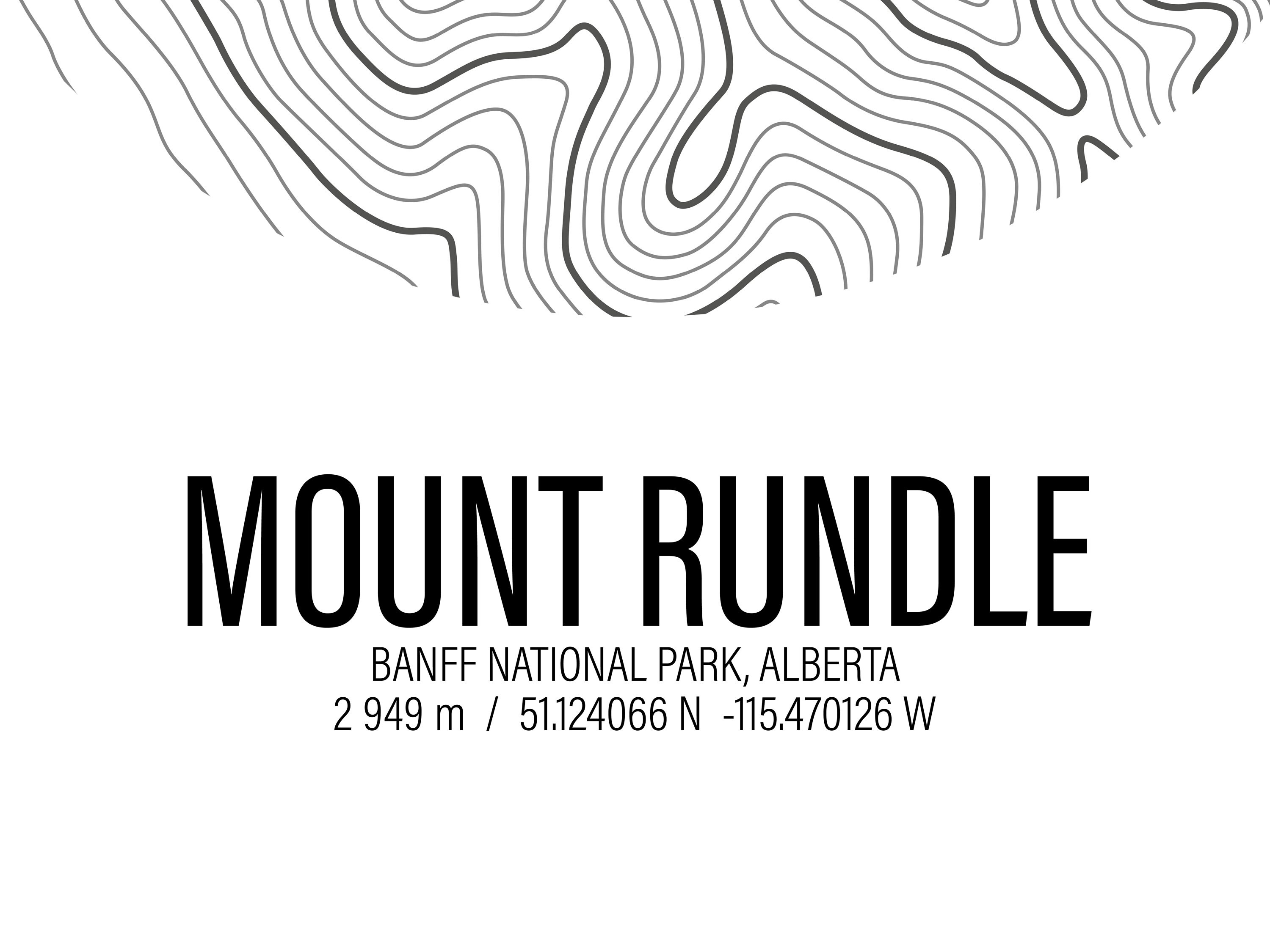 Mount Rundle, Banff, Banff National Park, Alberta, Canada, Mountain Map ...