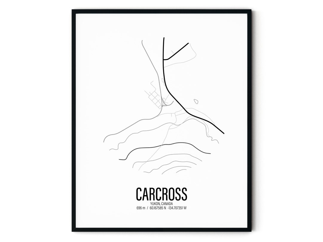 Carcross Carcross Map Yukon Yukon Territory Canada Town - Etsy