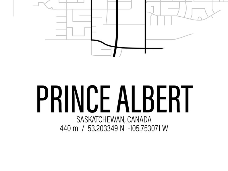 Prince Albert Prince Albert Map Saskatchewan Canada City - Etsy