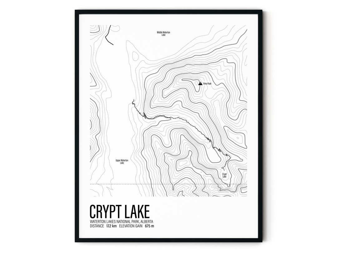 Crypt Lake Crypt Lake Trail Crypt Lake Map Crypt Lake - Etsy