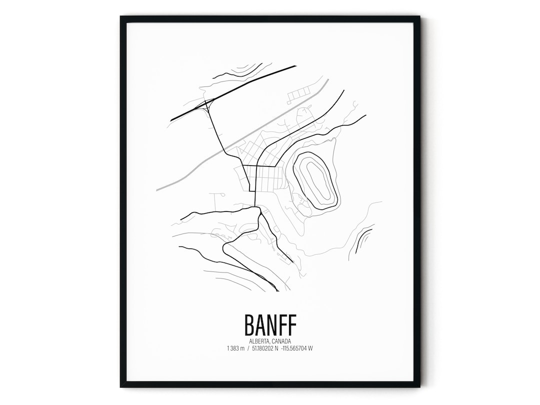 Banff, Banff Map, Banff National Park, Alberta, Canada, Town Map, Map ...