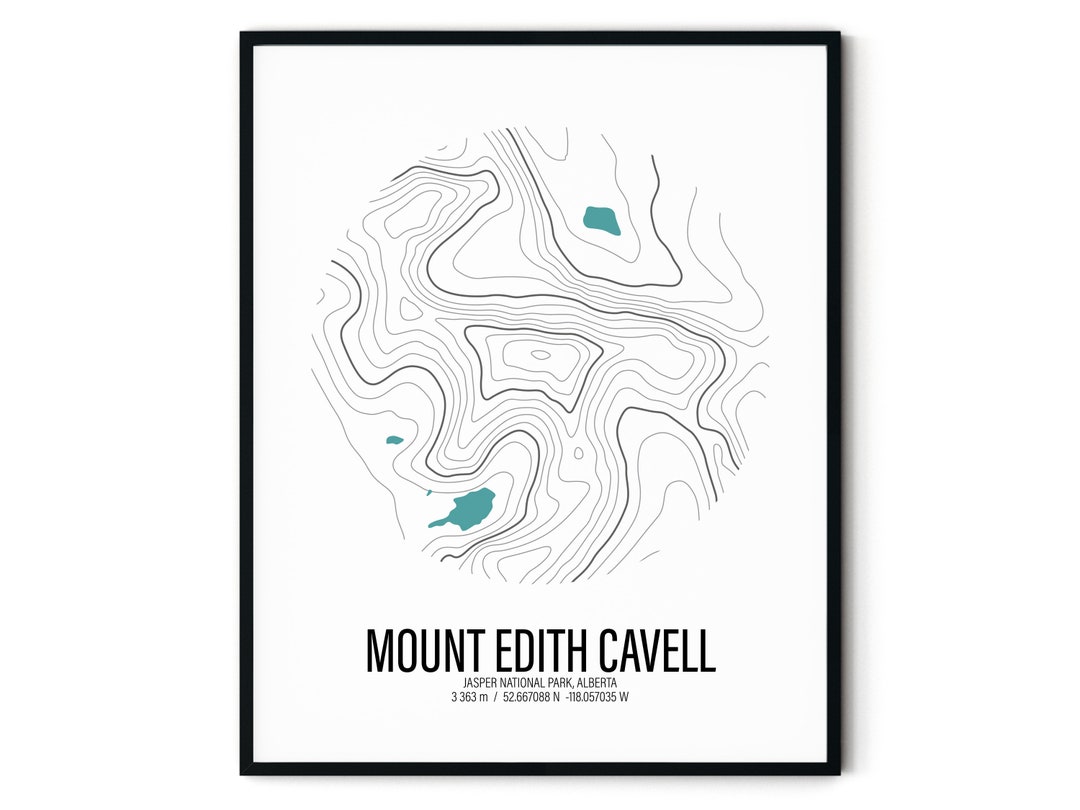 Mount Edith Cavell, Jasper National Park, Alberta, Canada, Mountain Map ...
