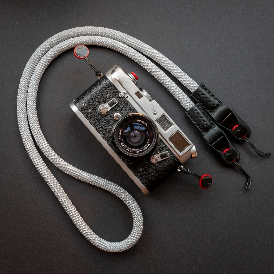 Premium Silver Grey Rope Camera Strap With Leather & Peak Design Anchor ...