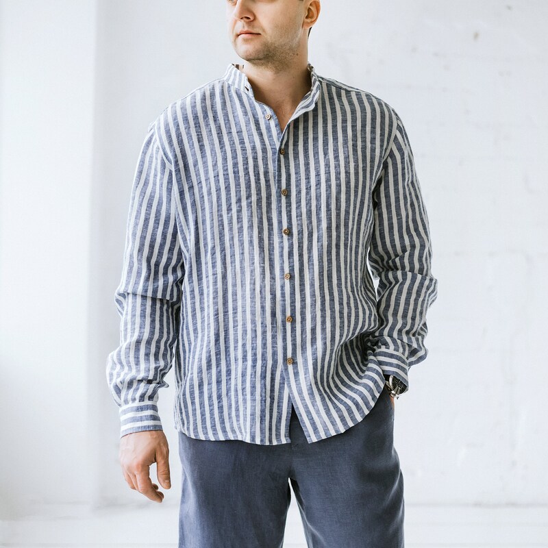 Stripe Linen Shirt - Etsy