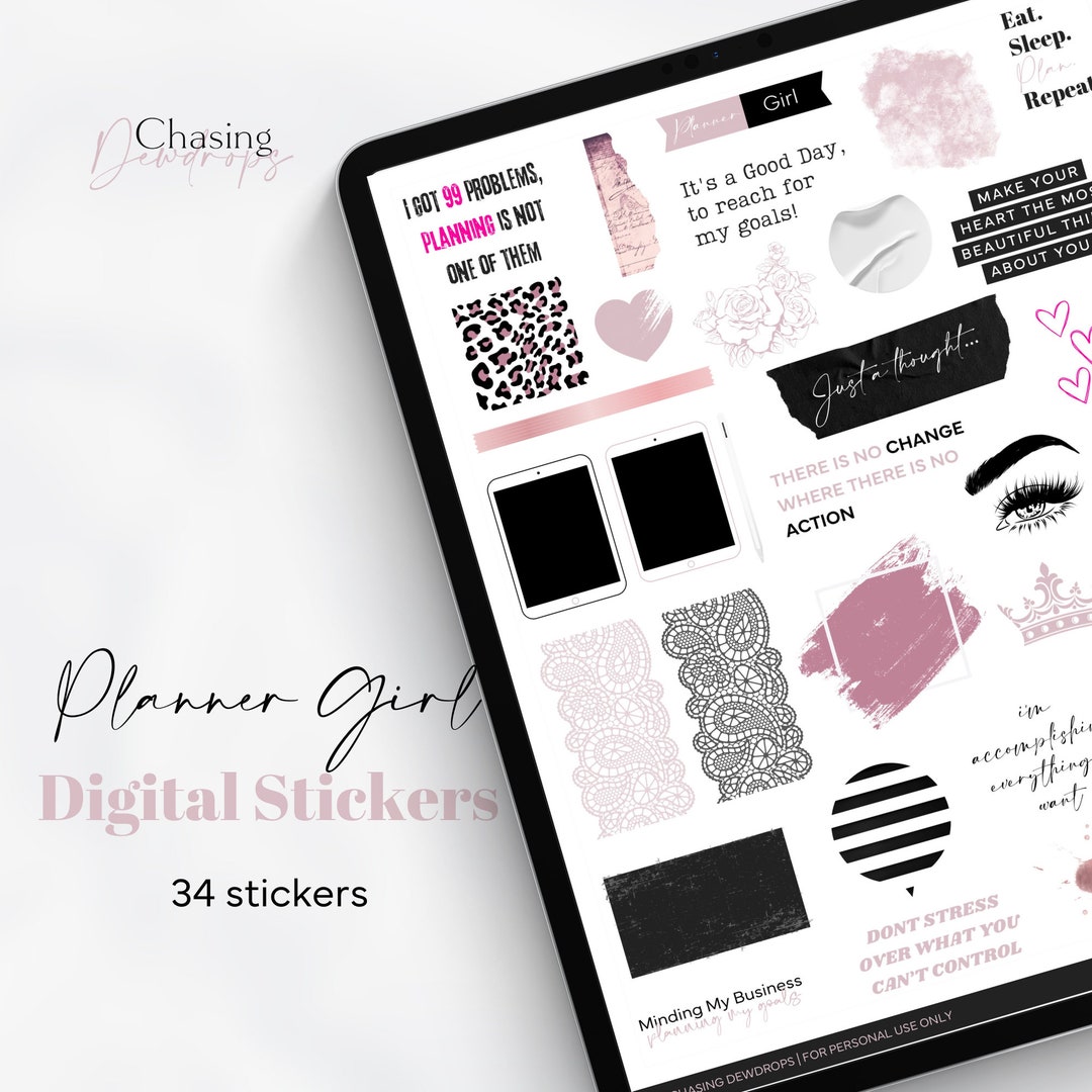 Planner Girl Sticker Collection, Girl Boss Digital Stickers, Digital ...