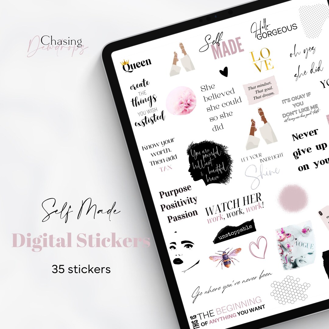 Self Made Sticker Collection, Girl Boss Digital Stickers, Digital ...