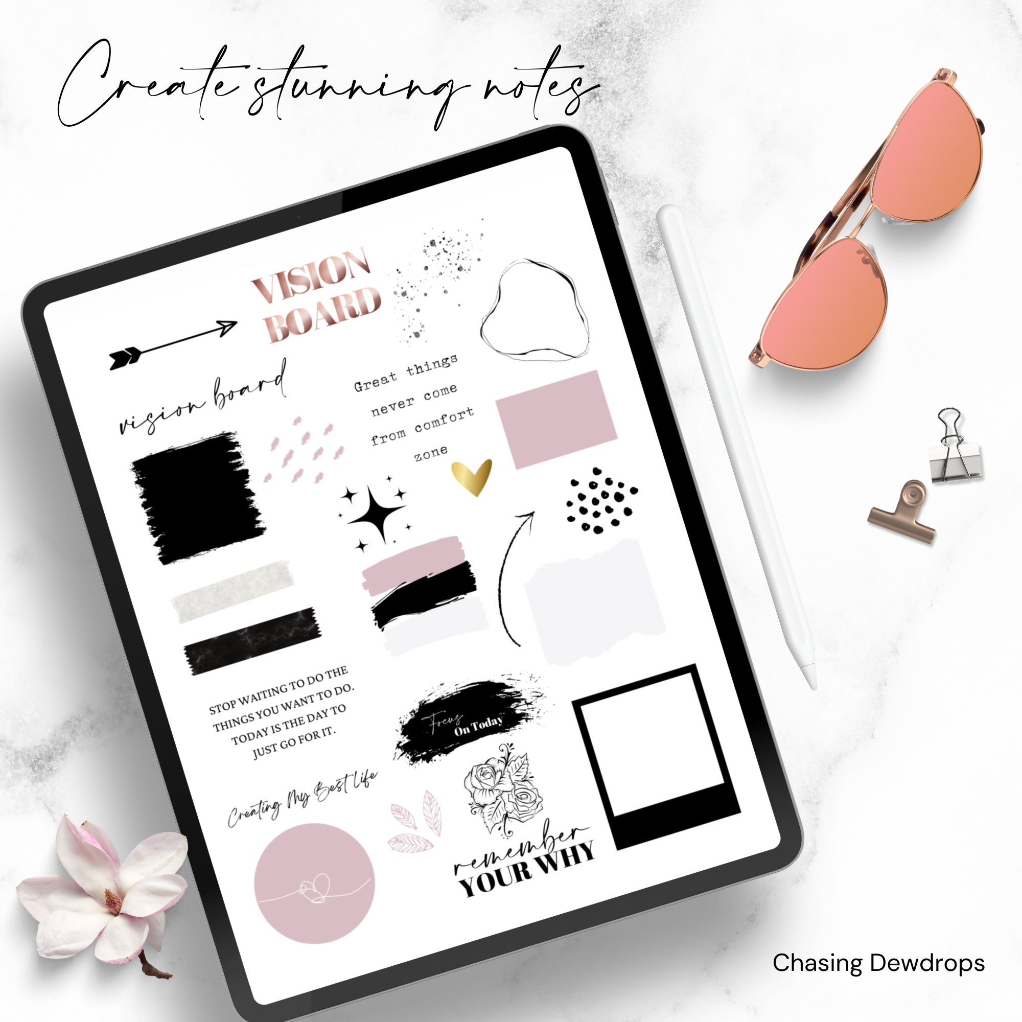 Vision Board Sticker Collection, Girl Boss Digital Stickers, Digital ...