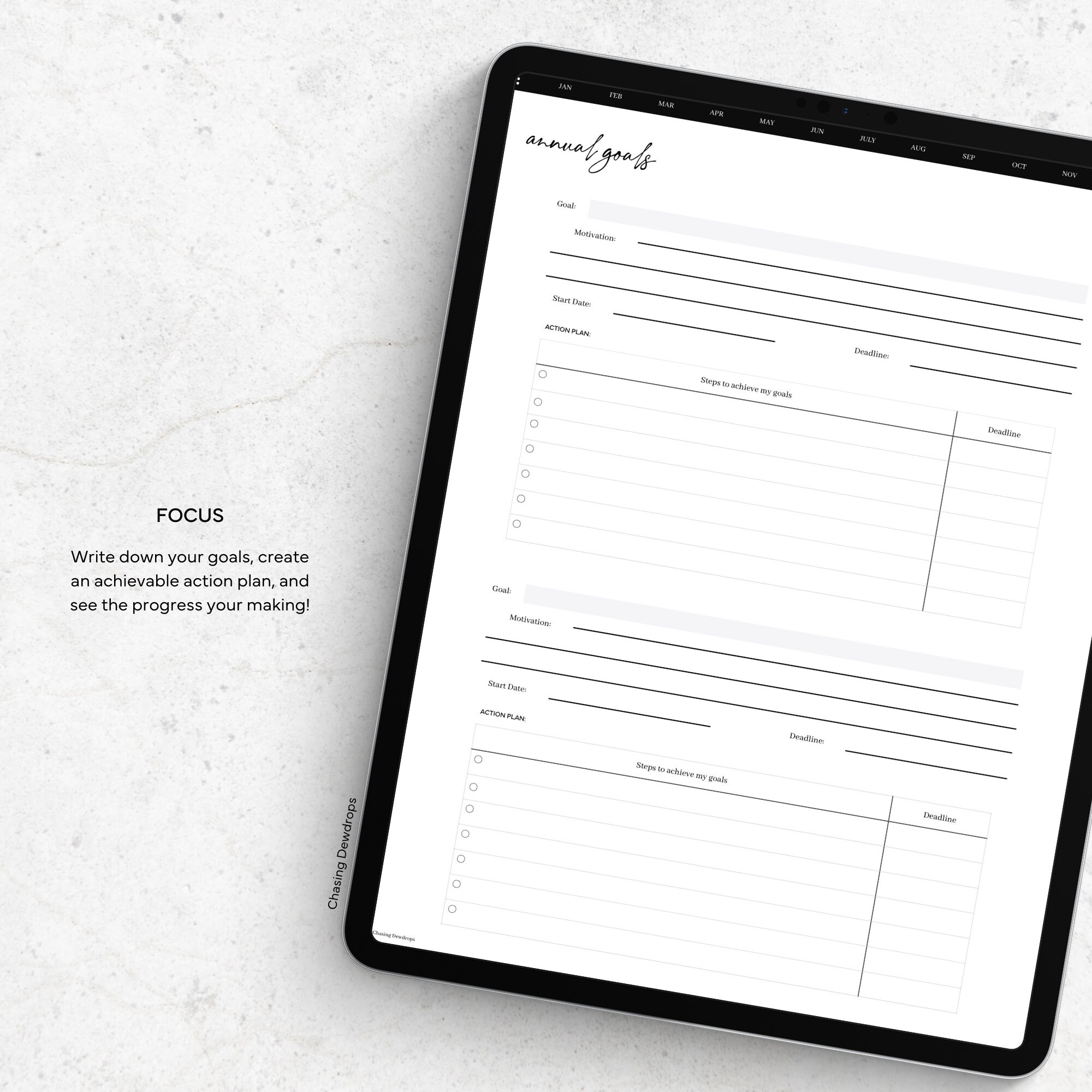 Goal Planner, Goal Tracker, Goal Journal, SMART Goals, Habit Tracker ...