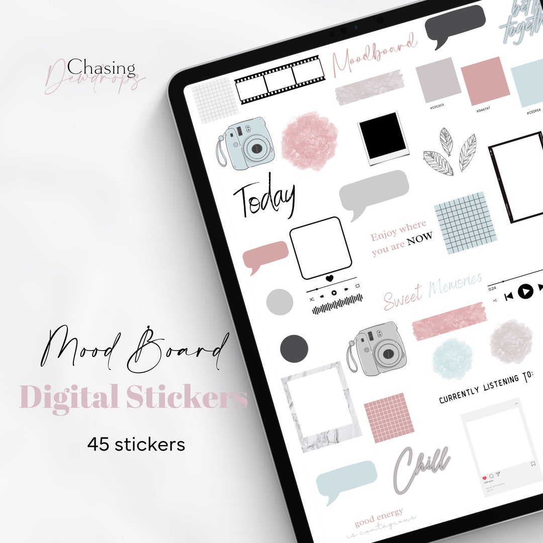 Mood Board Sticker Collection, Girl Boss Digital Stickers, Digital ...