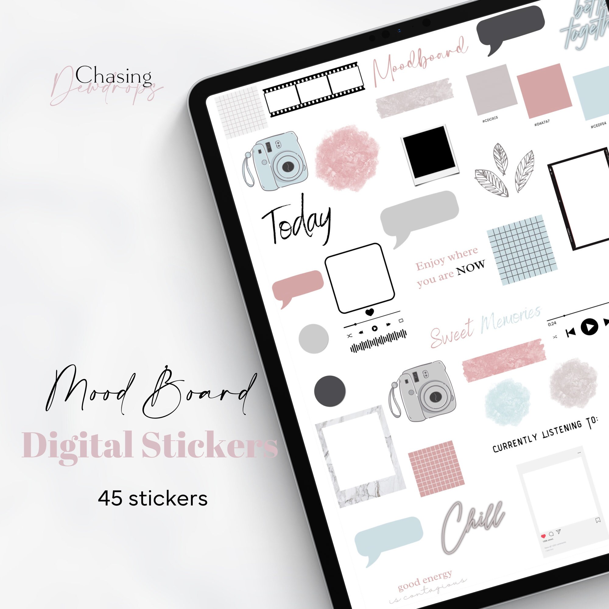 Mood Board Sticker Collection, Girl Boss Digital Stickers, Digital ...