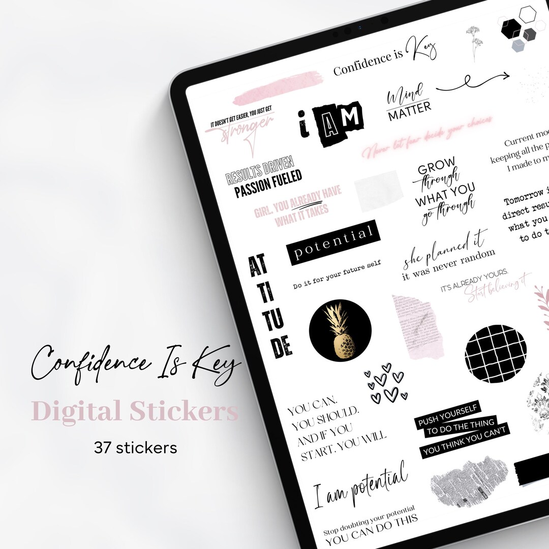 Confidence is Key Sticker Collection, Girl Boss Digital Stickers ...