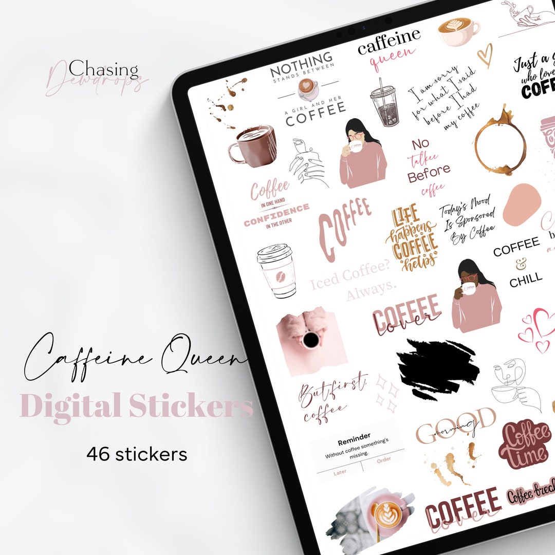 Caffeine Queen Sticker Collection, Girl Boss Digital Stickers, Digital ...