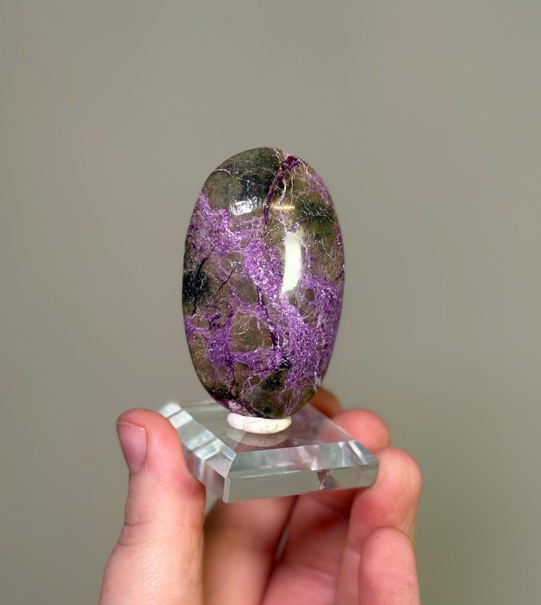 Stichtite X Serpentine Crystal Palmstone, 56g - Etsy