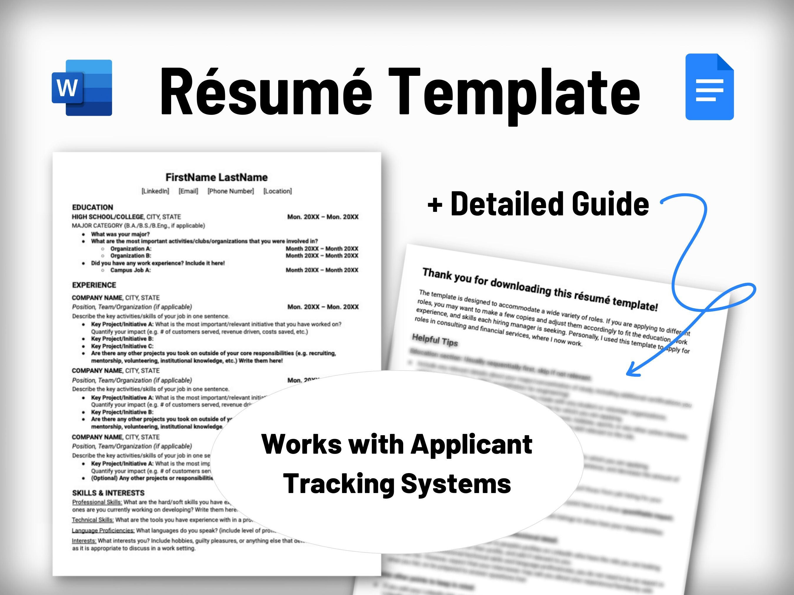 R sum Template For Job Applications Ats friendly Etsy