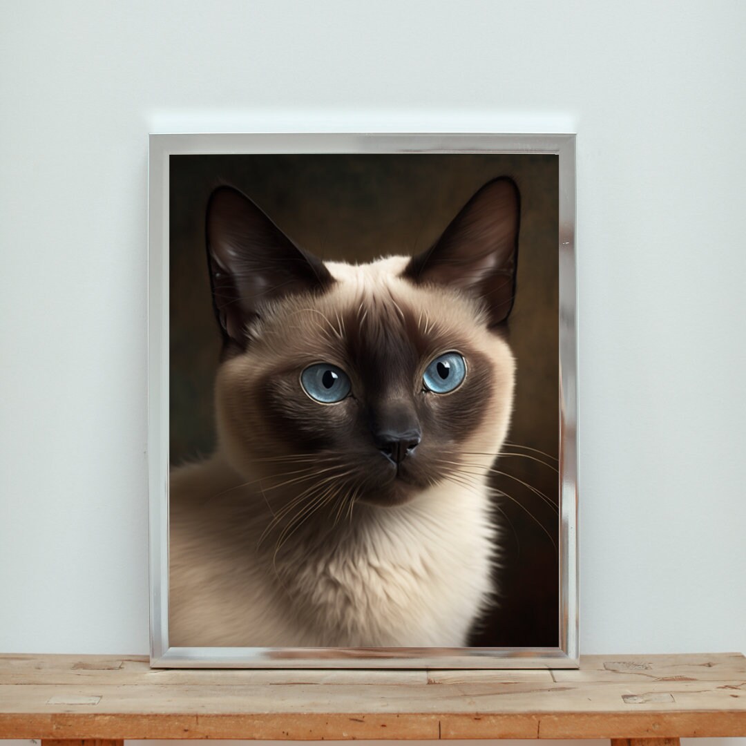 Unique Siamese Cat Poster for Your Home - Portrait - Digital Downloads ...