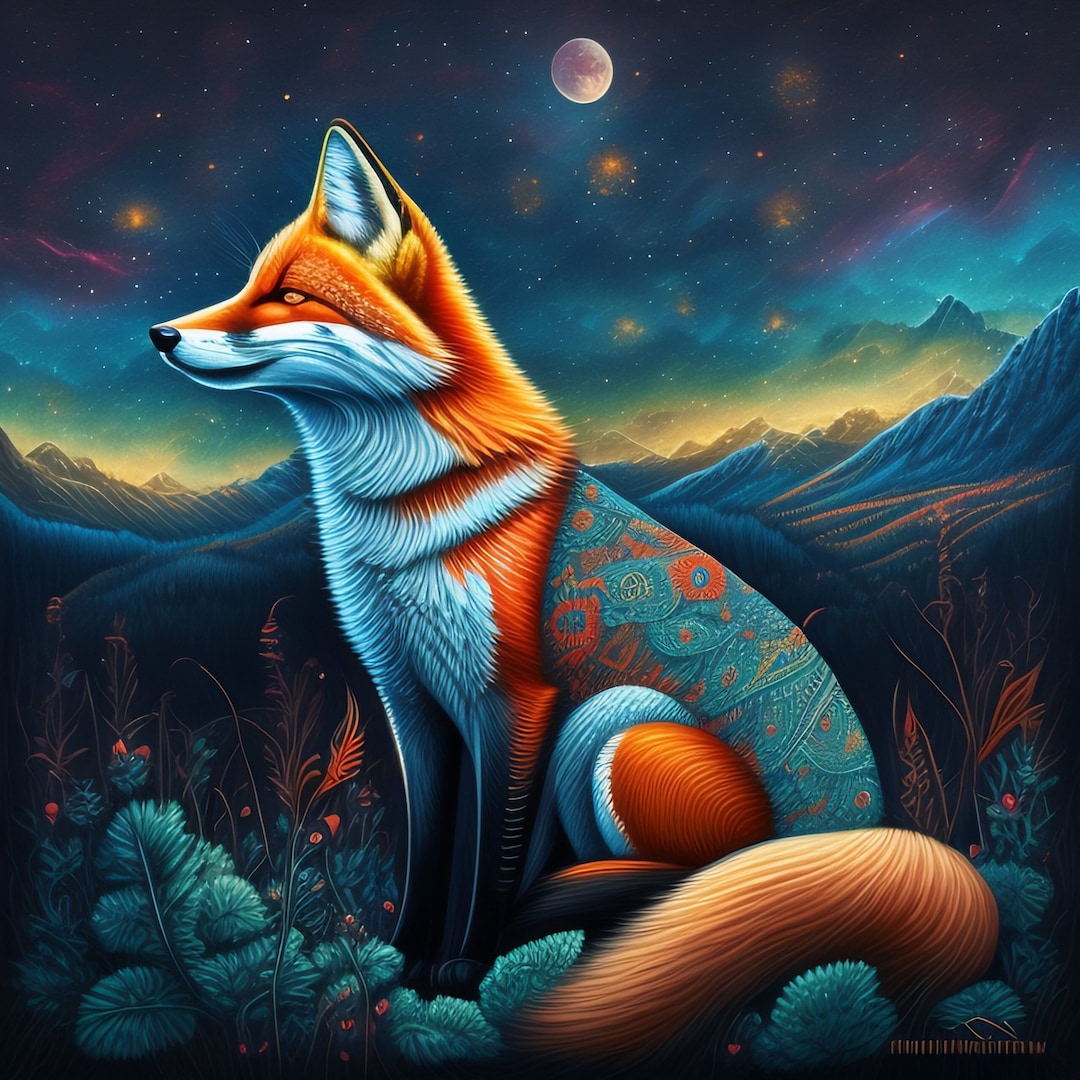 Fantasy Red Fox - Limited Edition Canvas Digital AI Print - Etsy