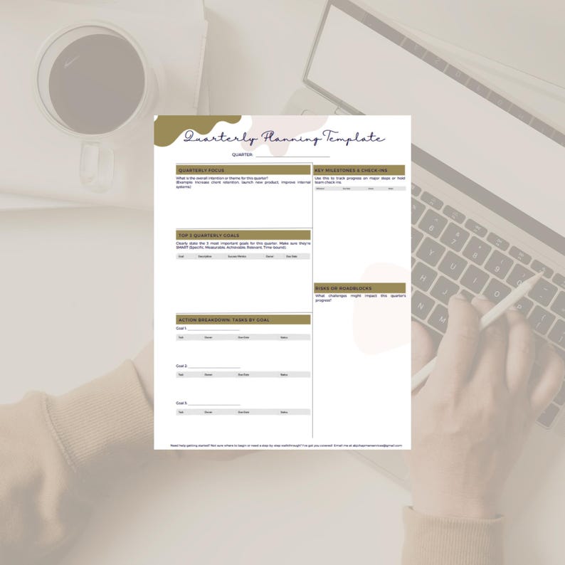 Quarterly Planning Template: 90-day Business Goal Setting (PDF Download ...