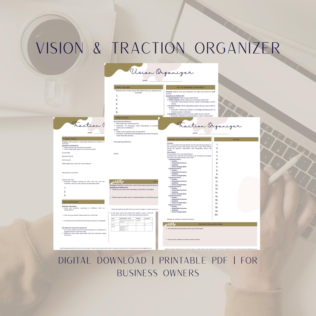 Vision & Traction Planner | Business Goal-setting and Core Values ...