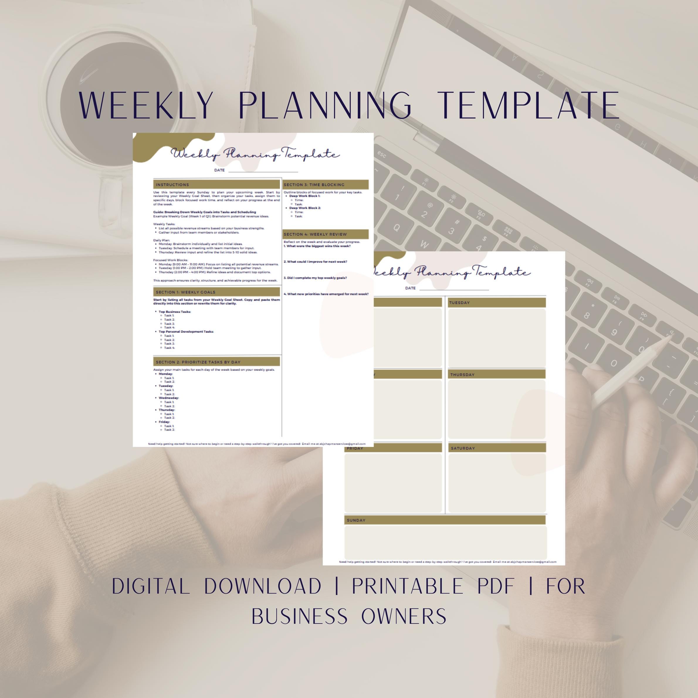 Printable Weekly Planning Template | Plan Your Week, Organize Tasks ...