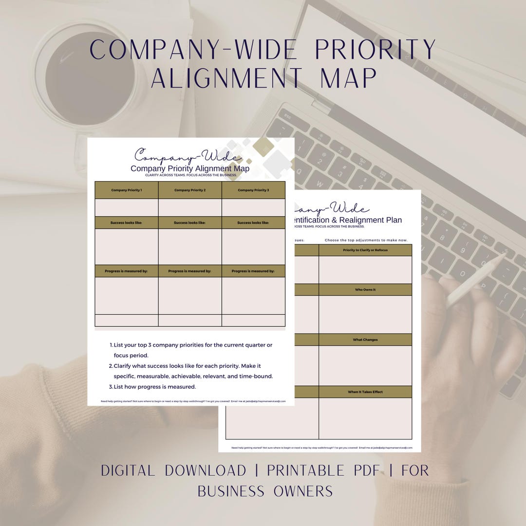 Business Priority Planner, Team Alignment Template, Company Goals ...