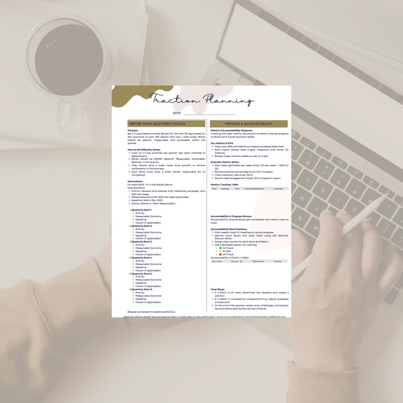 Traction Planning Template | Quarterly Goal Setting for Business ...