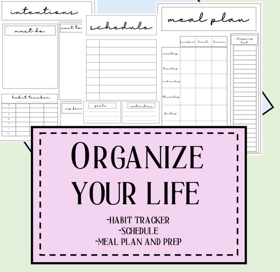 Digital Planner Meal Plan Habit Tracker Schedule Digital | Etsy