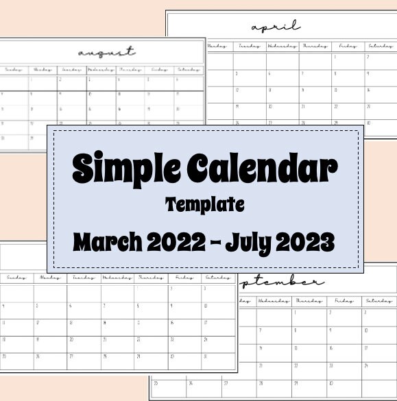 Simple Calendar No Frills Calendar Planner Basic Planner - Etsy