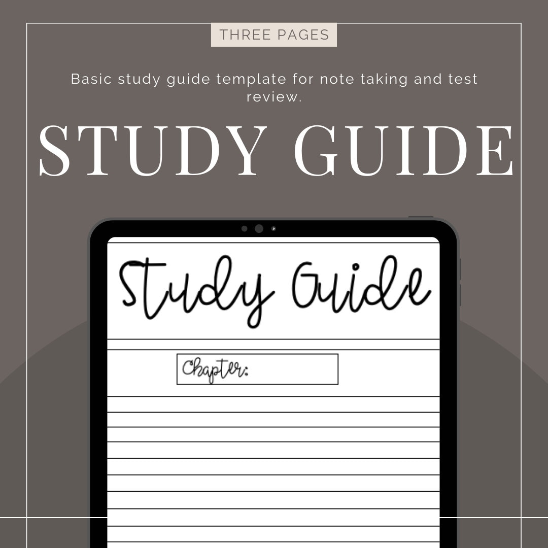 Study Guide Template, Goodnotes for College, Note Taking Template ...