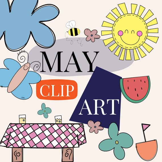 Summer Clipart Clipart and Image Files May Clipart Clipart - Etsy Australia