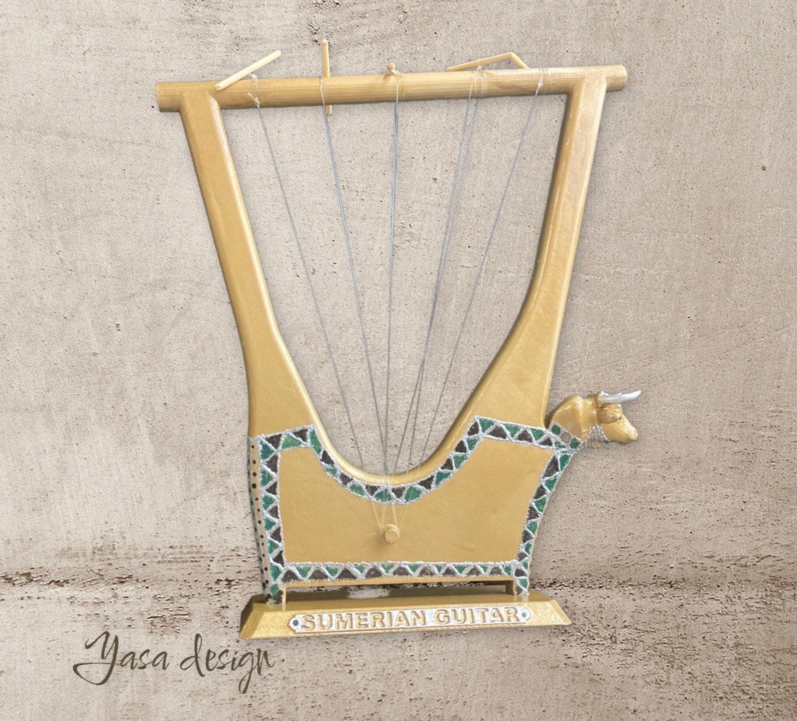 Sumerian Guitar - Oldest Musical Instrument Known by History - 3d ...