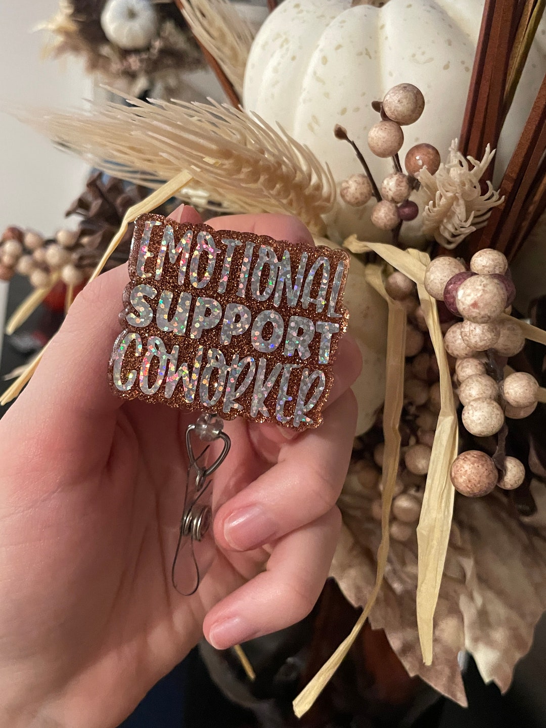 Emotional Support Coworker Badge Reel Interchangeable - Etsy