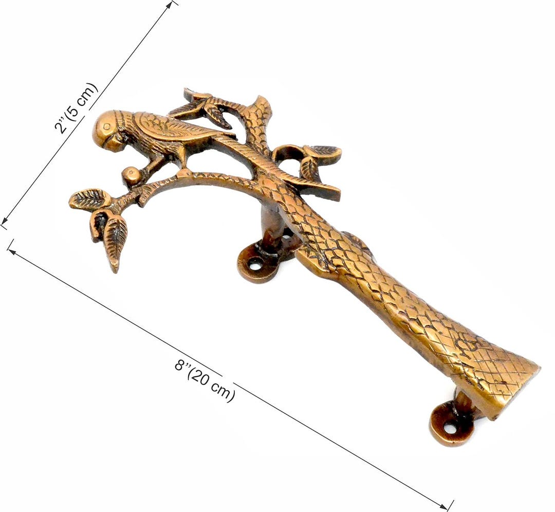 Brass Bird on a Branch Door Handle. Set of 2. Brass Door Handle/living ...