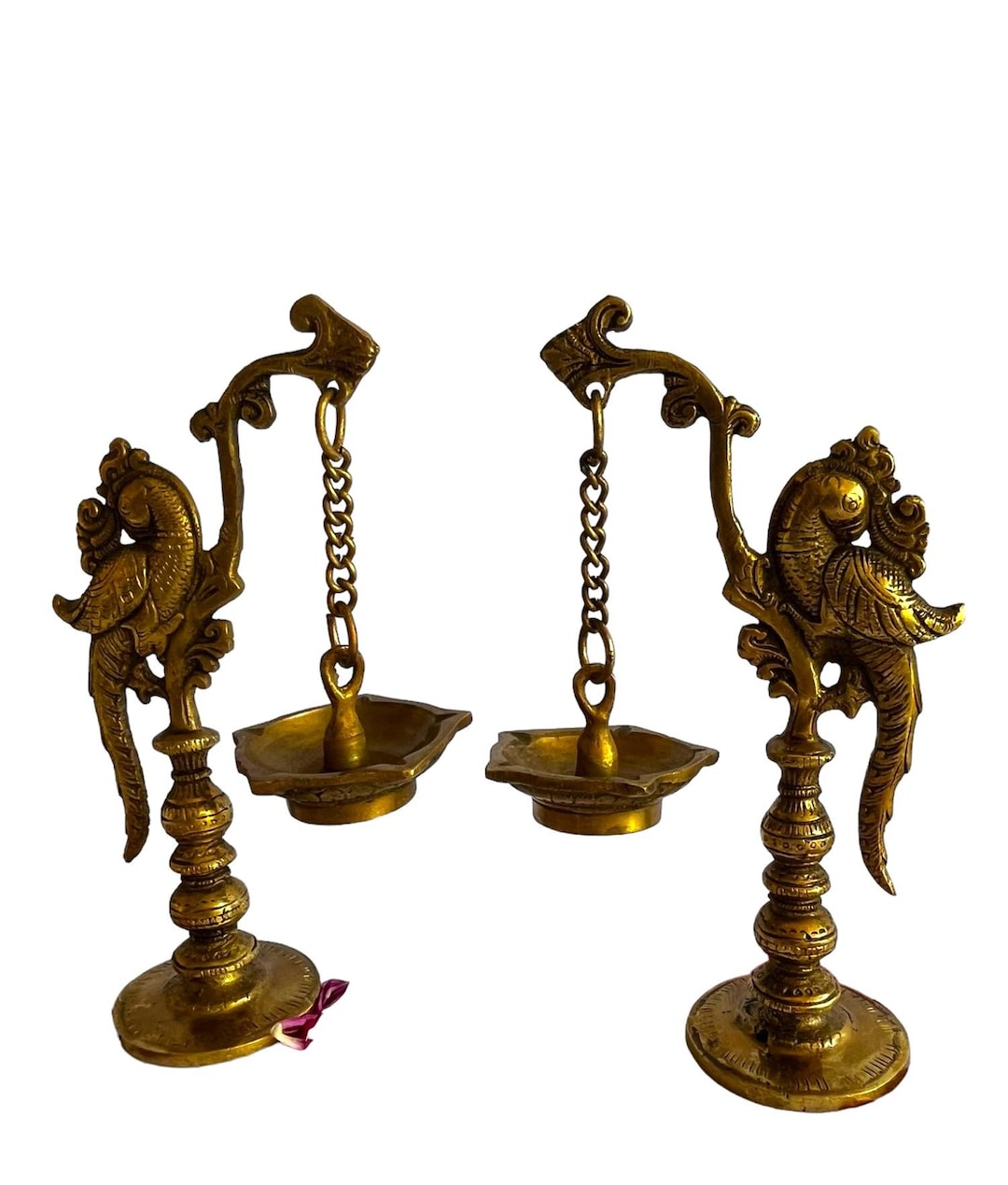 Handcrafted Brass Diya Stand Pair. Festive Vibe/indian Decor/diwali/ Indian Home/brass ...
