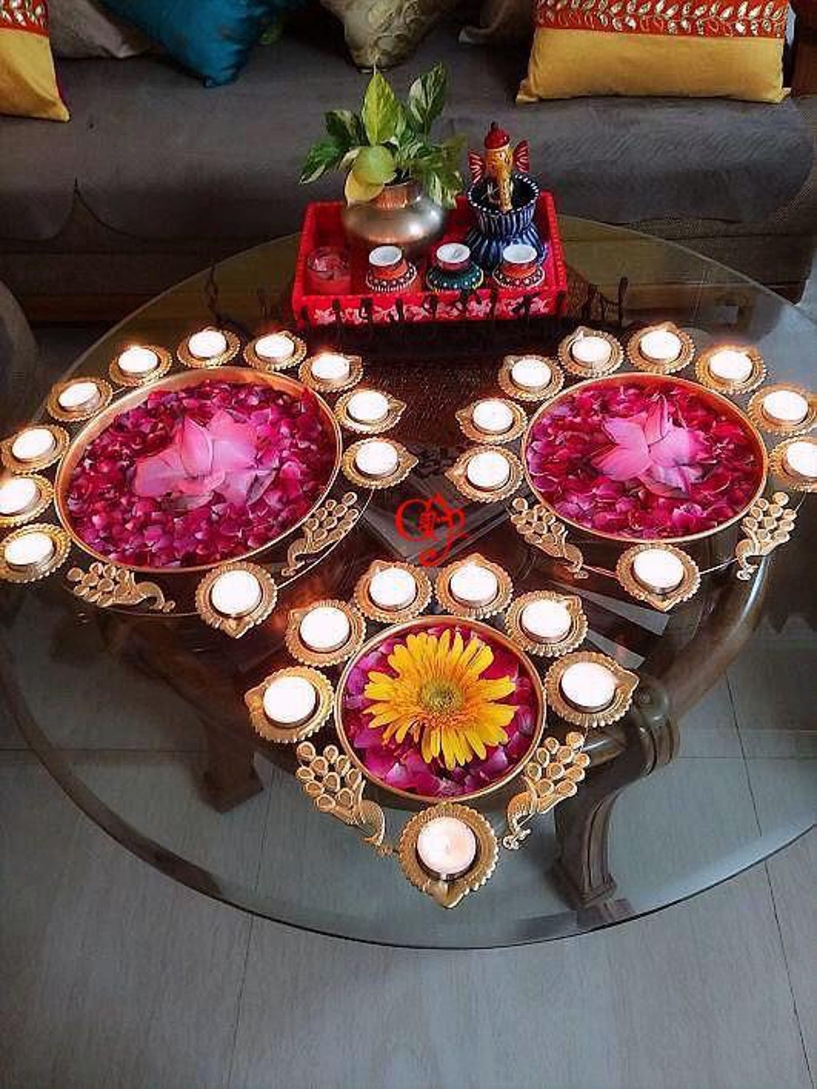 Decorative Lamp Shaped Urli Bowl - Set of 3, Urli Bowl, Urli Set, Urli ...