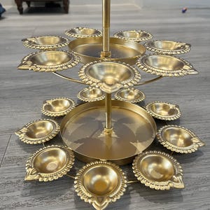 2 Layer Diya Urli Stand. Urli, Diwali Diya Bowl, Indian Wedding - Etsy