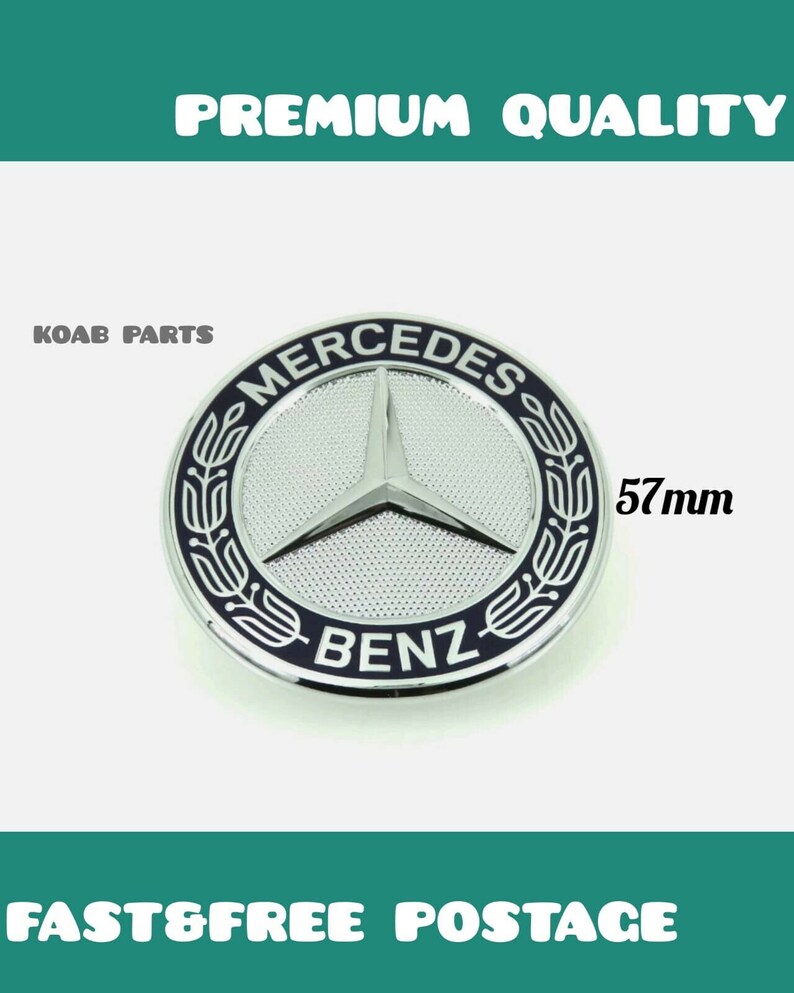 Black and Sliver Mercedes Bonnet Badge Front Logo for a S Cla - Etsy