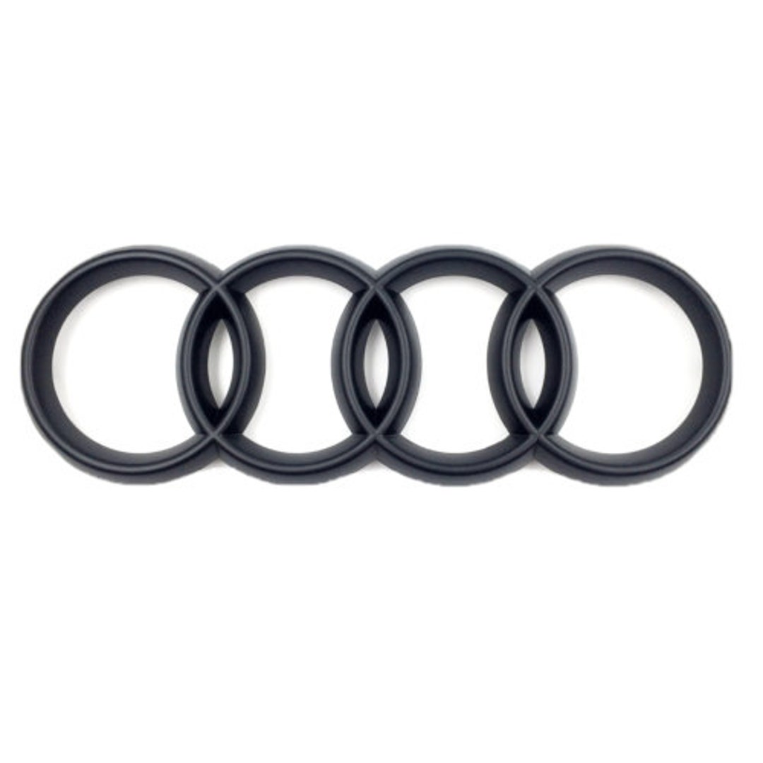 Matt Black Front Grille Badge Rings Logo Emblem Audi 263mm X 90mm A4 04 ...