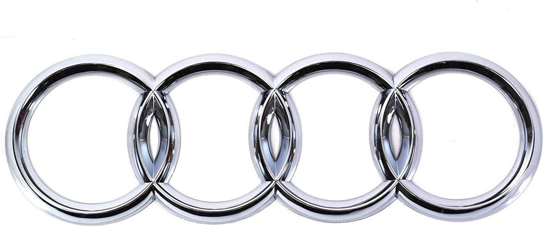 Audi Rings 285mm Front Hood Grille Emblem Badge Decal Chrome Sliver A6 ...
