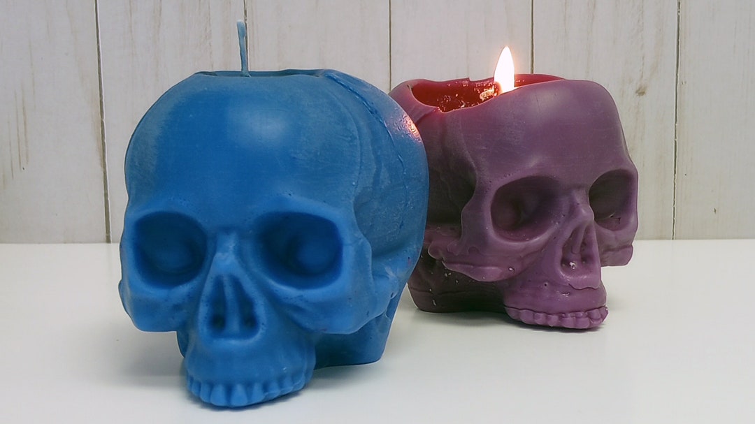 Realistic Skull Candle in Assorted Colors - Etsy