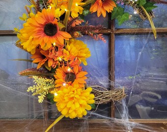 Fall Crescent Moon Wreath - Etsy