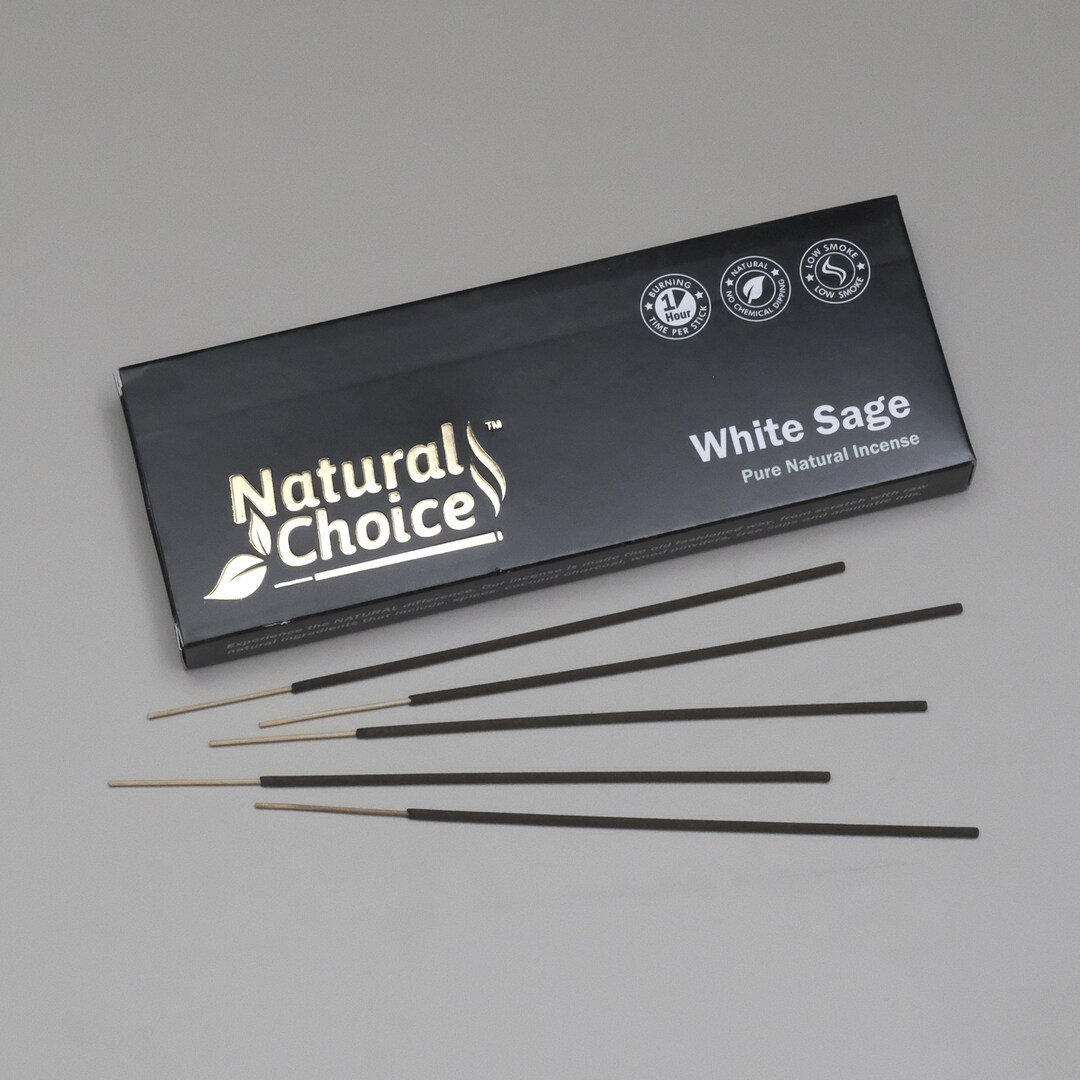 Natural White Sage Incense Sticks 100 Grams, Low Smoke Traditional ...