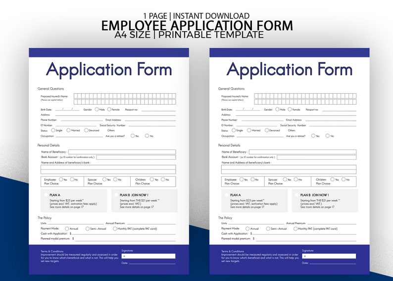 Employment Application Template, Editable Canva Form for Candidate New ...